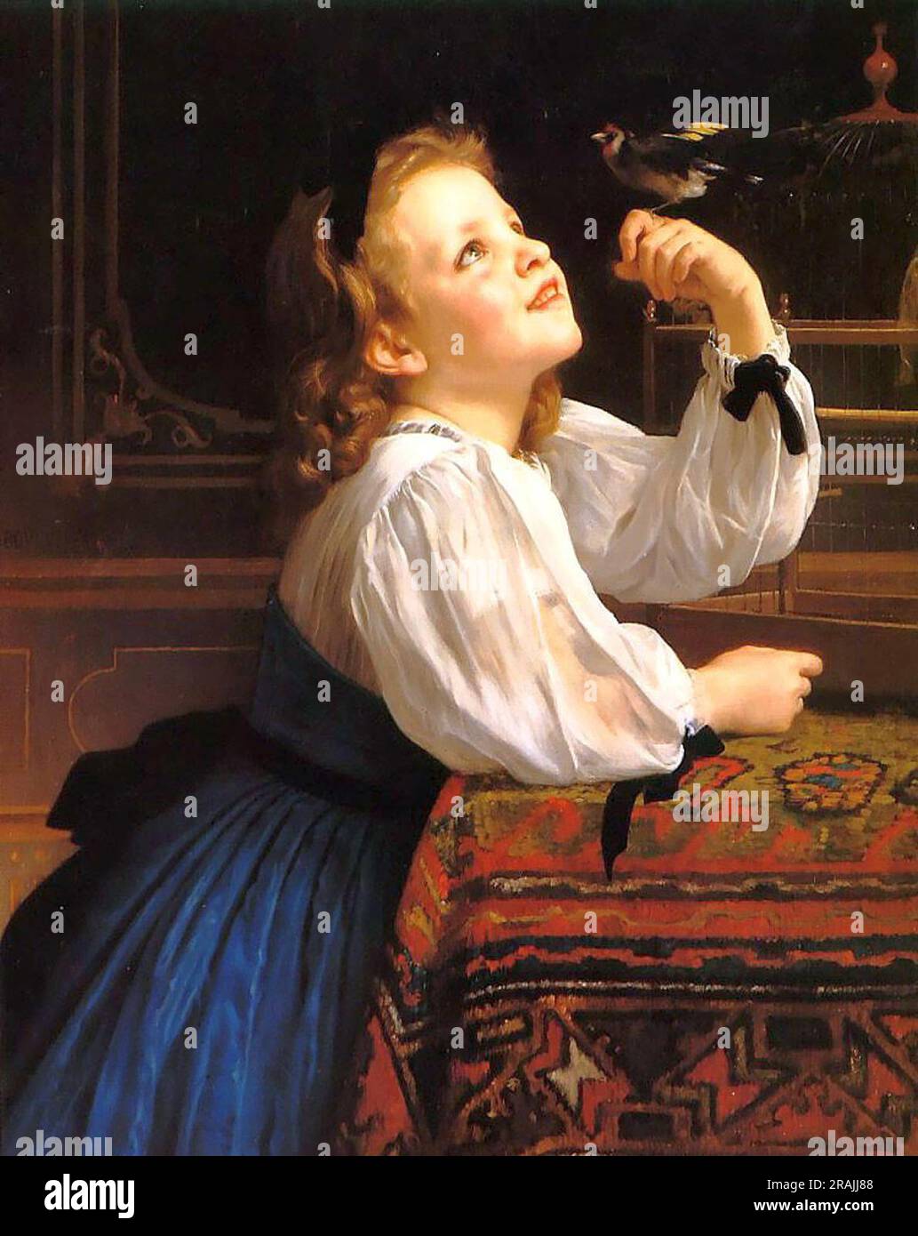 The bird 1867 by William-Adolphe Bouguereau Stock Photo - Alamy