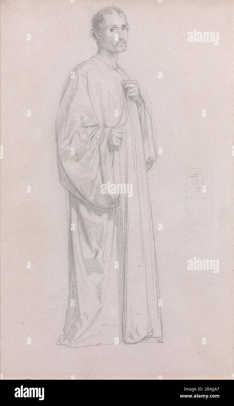 Standing man, presumed study for one of the monks of 'Saint Louis ...