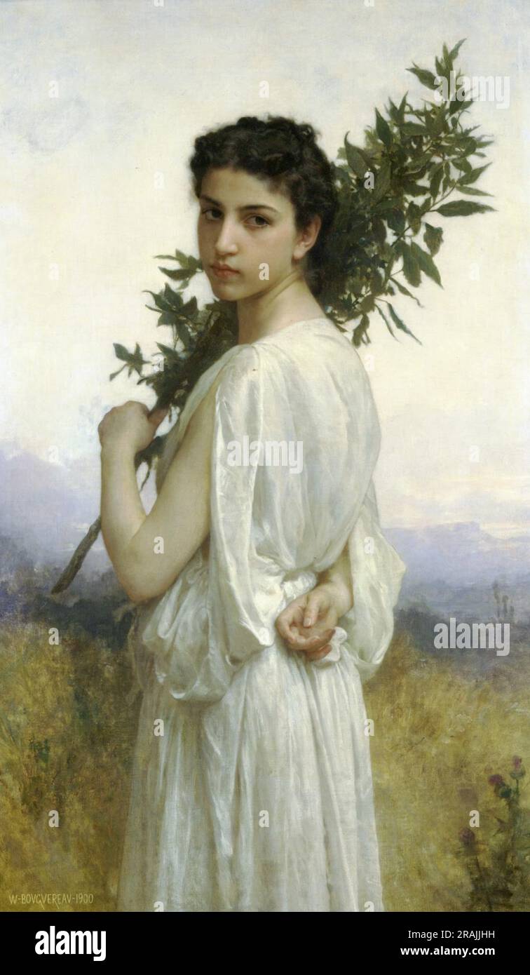 Branche de Laurier 1900 by William-Adolphe Bouguereau Stock Photo - Alamy