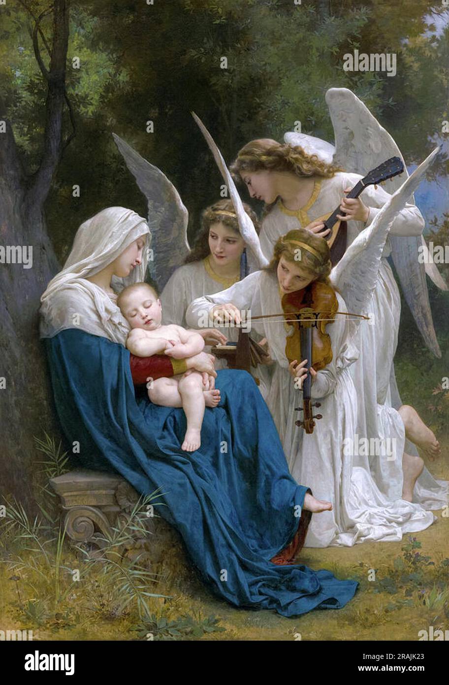 The Virgin with Angels 1881 by William-Adolphe Bouguereau Stock Photo ...