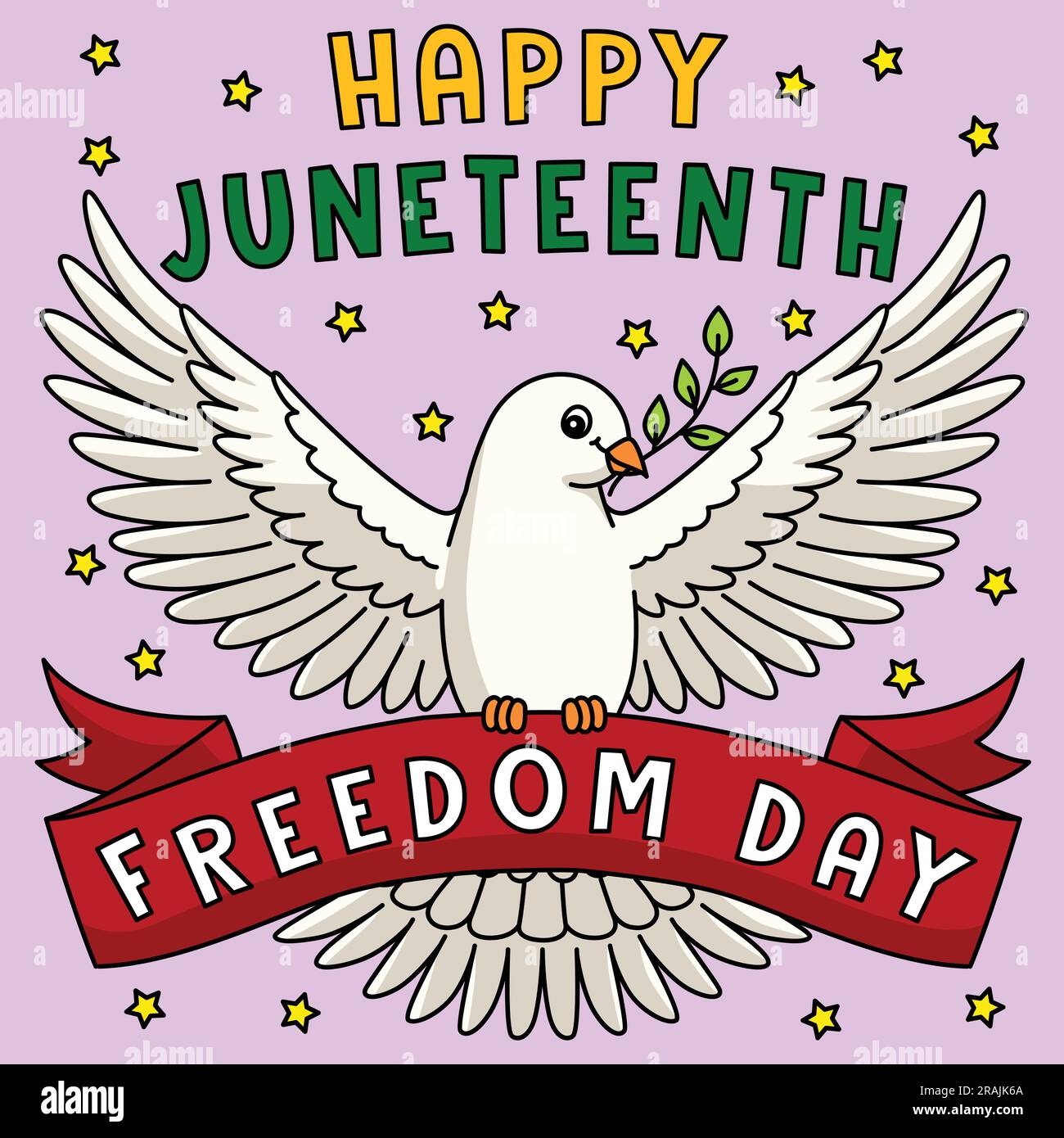 Happy Juneteenth Freedom Day Colored Cartoon Stock Vector Image & Art ...