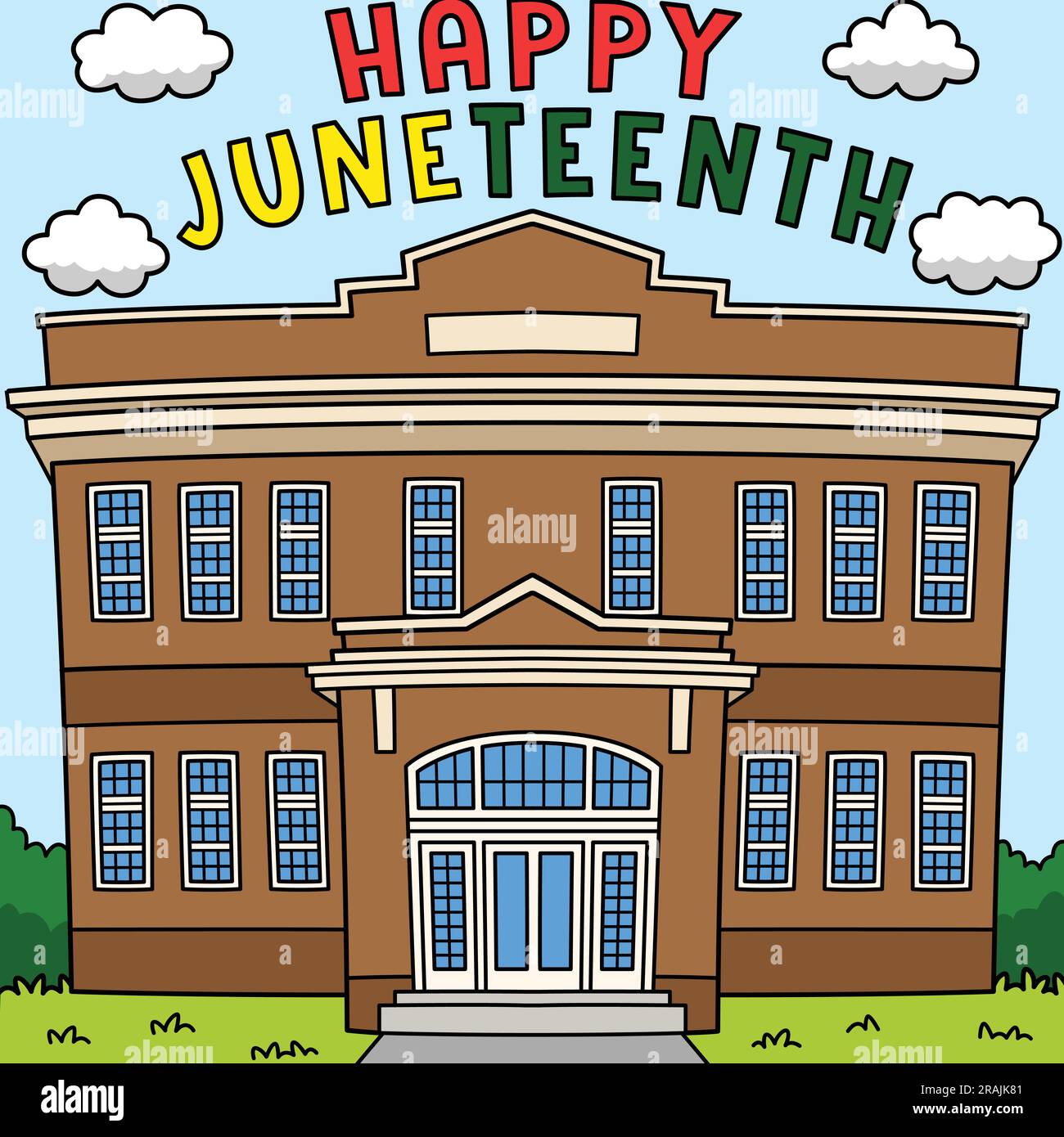 Happy Juneteenth Colored Cartoon Illustration Stock Vector Image & Art ...