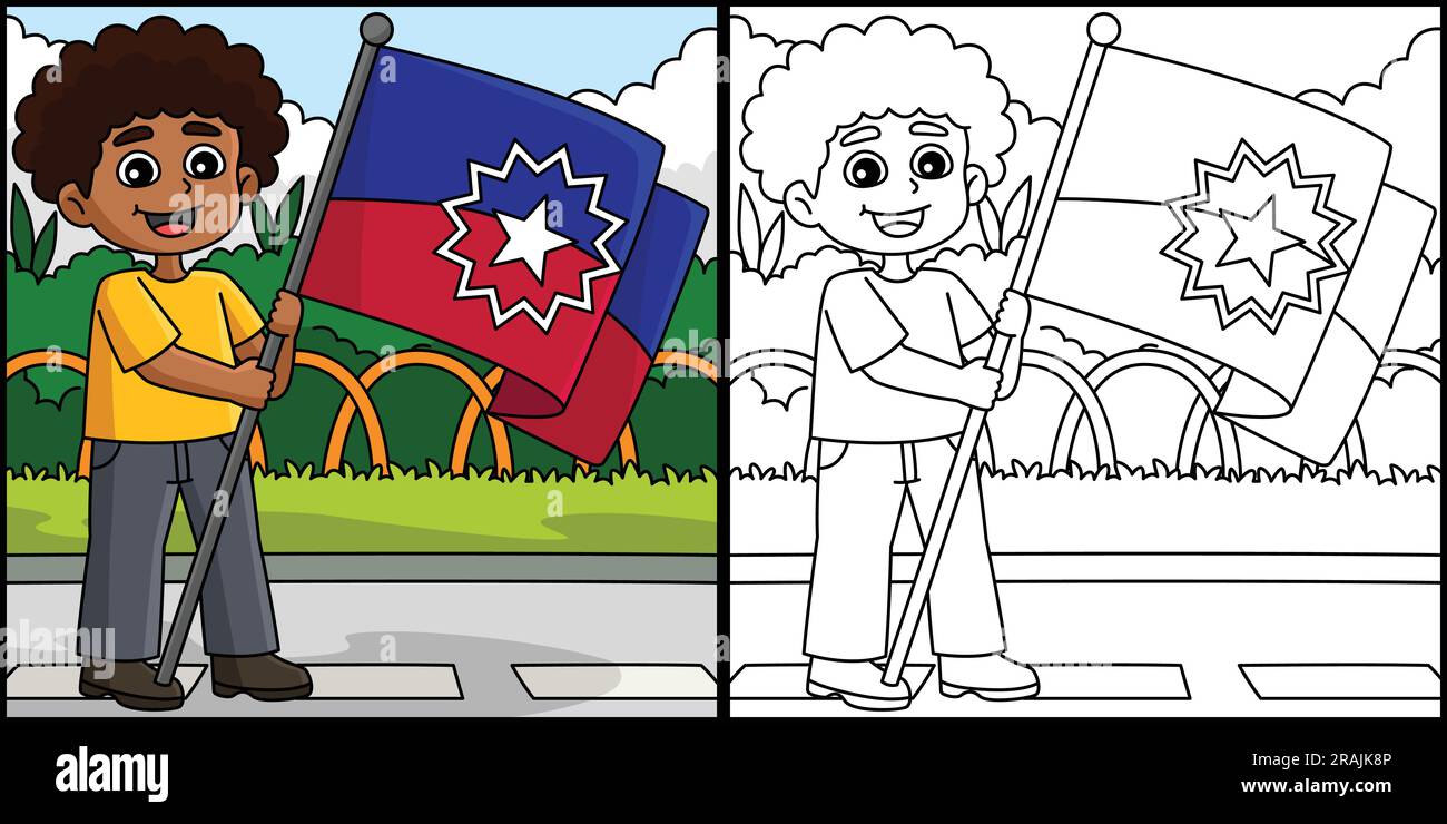 Afro Boy Holding Juneteenth Flag Illustration Stock Vector Image & Art ...