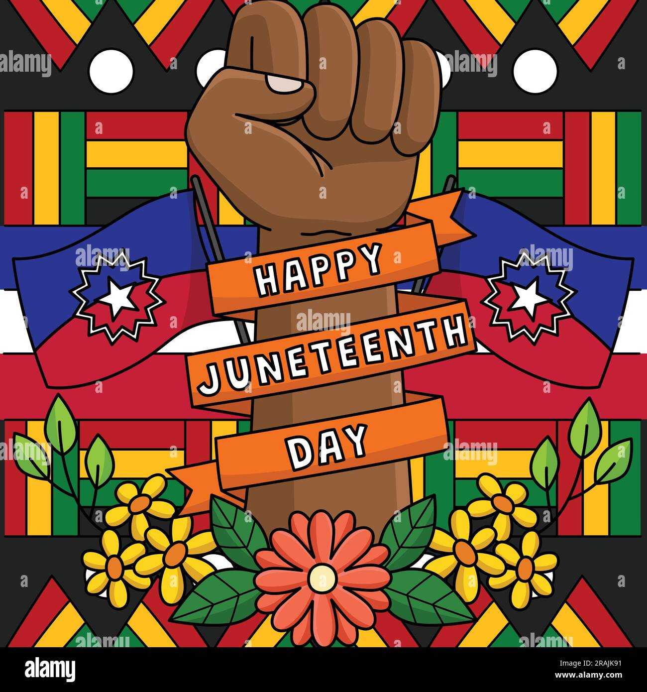 Happy Juneteenth Colored Cartoon Illustration Stock Vector Image & Art ...