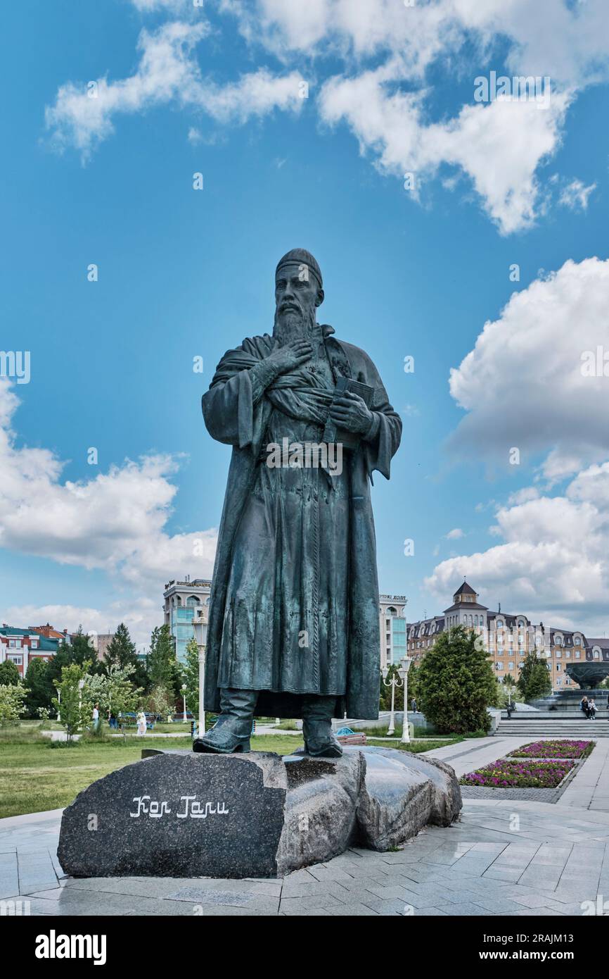 Kazan, Russia - June 8. 2023: Bronze monument to medieval Tatar poet ...