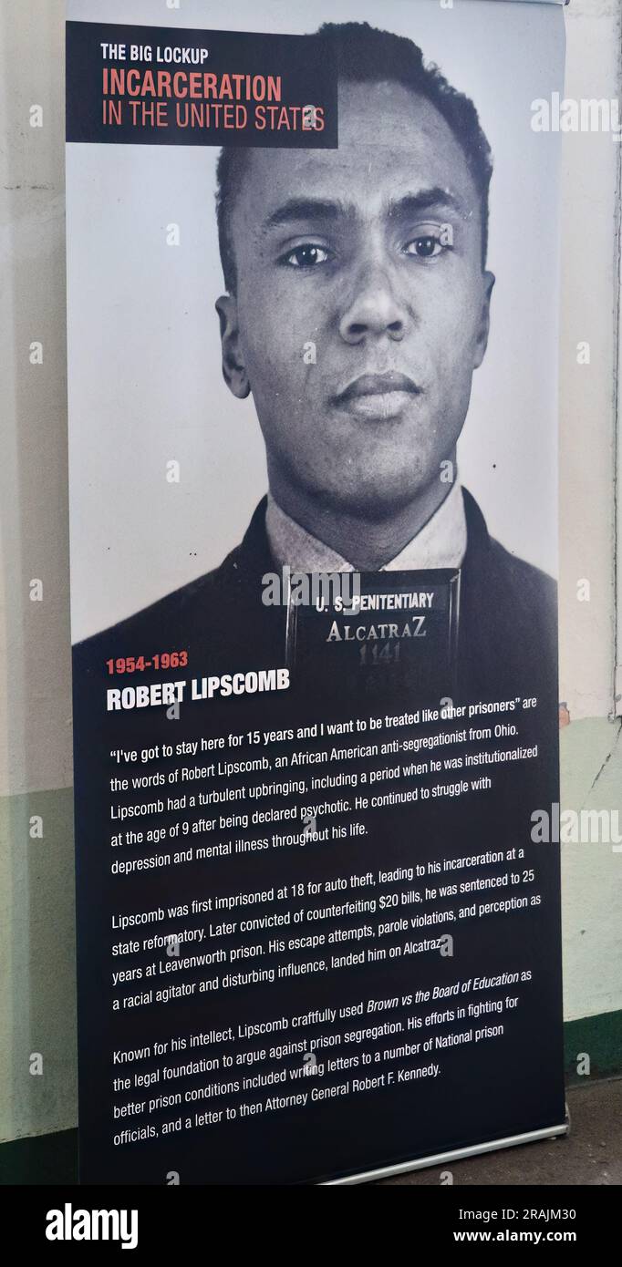 Panel with the history of inmate Robert Lipscomb incarcerated from 1954 ...