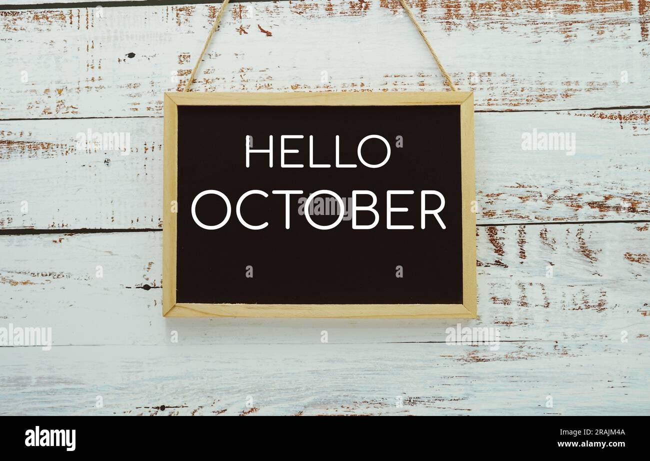 Welcome october month sign hi-res stock photography and images - Alamy