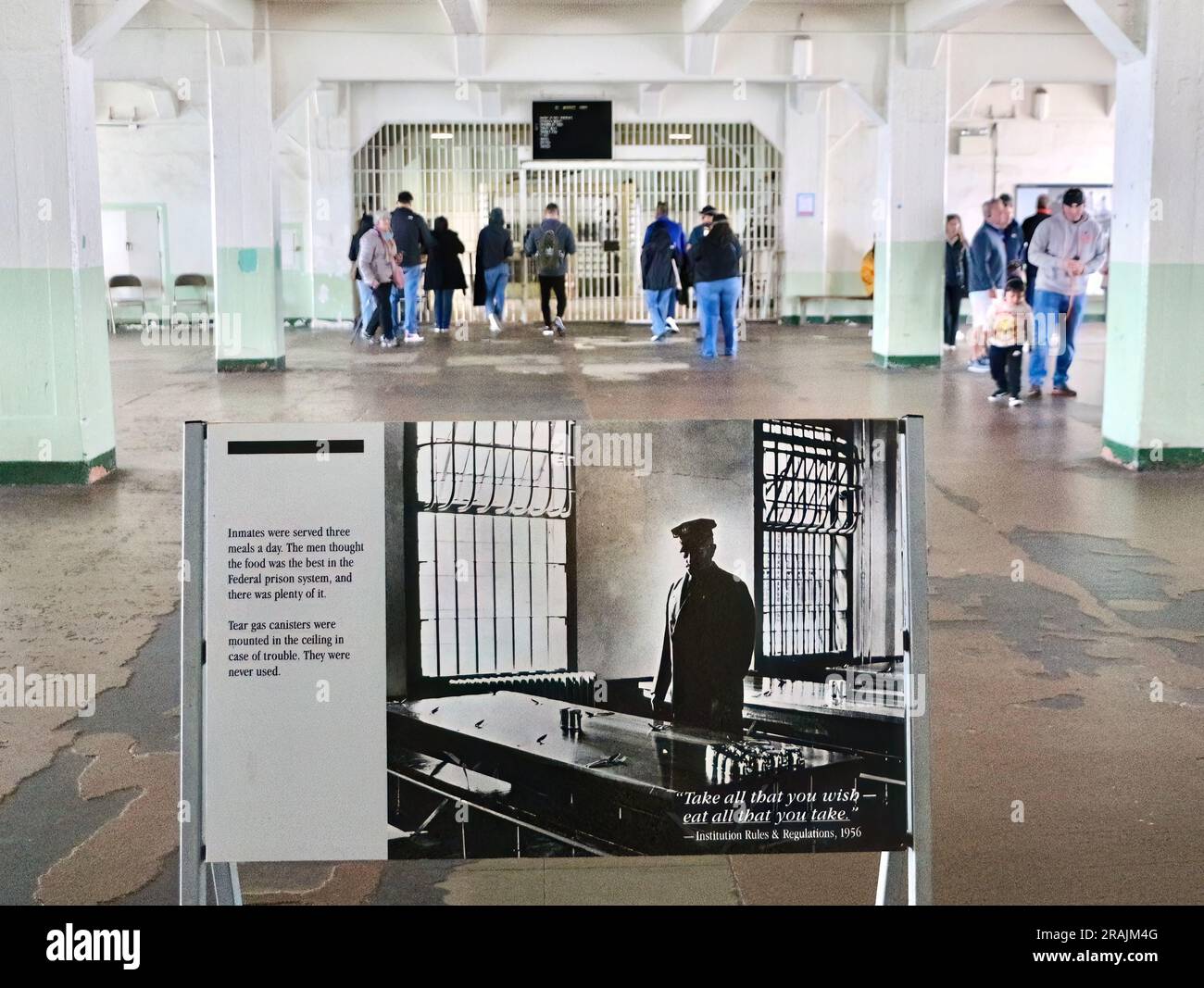 Information sign in the dining area Alcatraz Federal Penitentiary ...