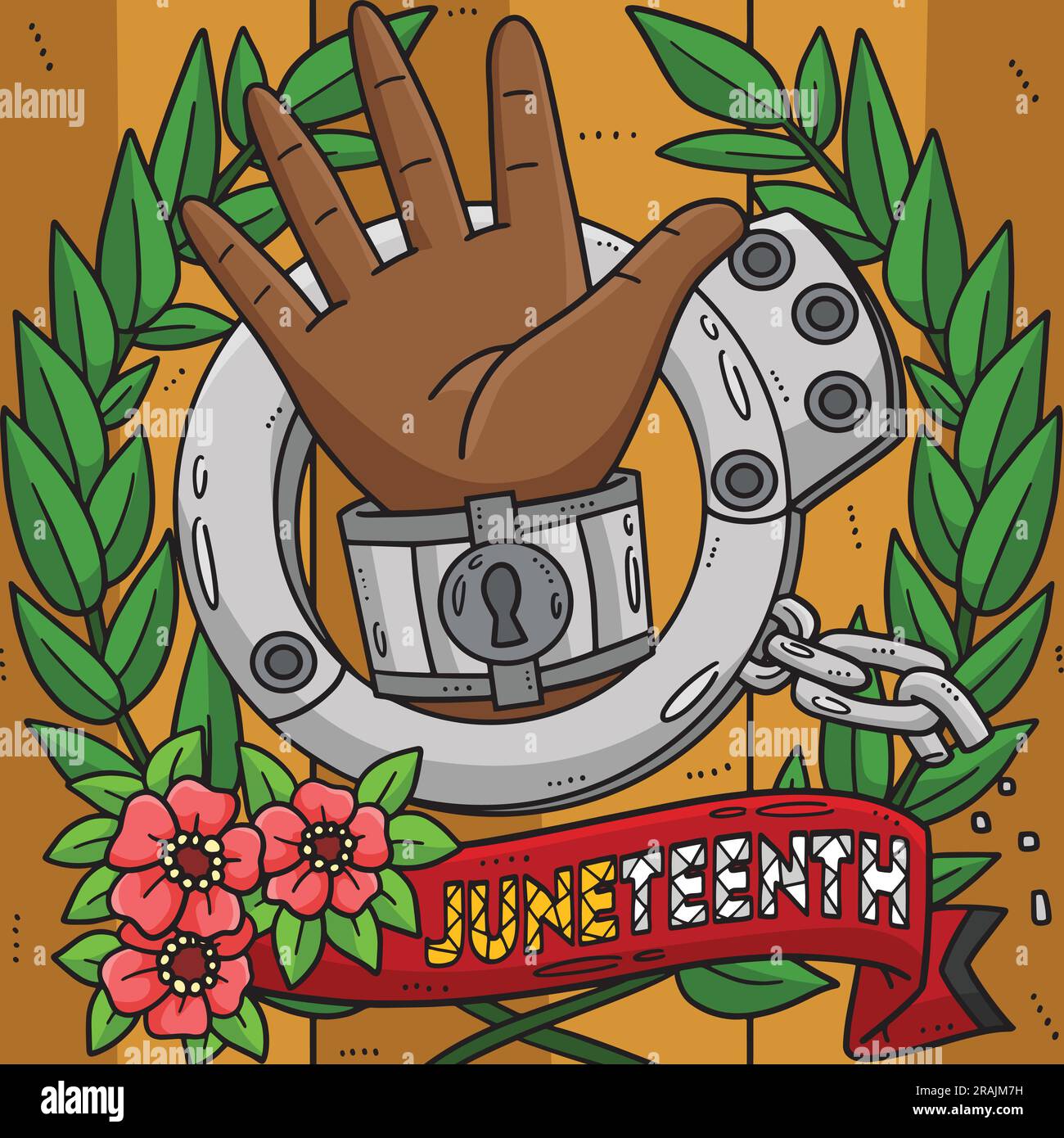 Juneteenth Hand with Broken Shackles Colored Stock Vector Image & Art ...