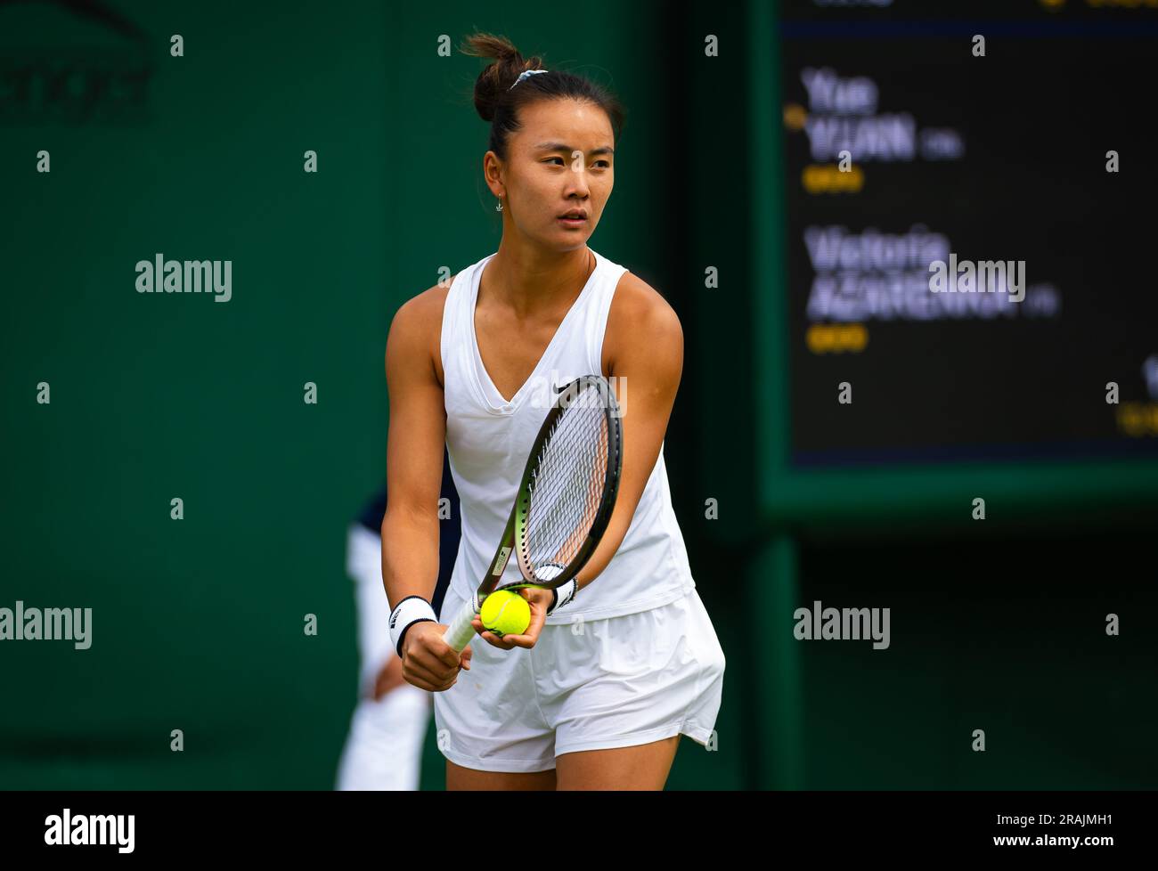 Yue Yuan of China during the 2023 Wimbledon Championships on July 3 ...