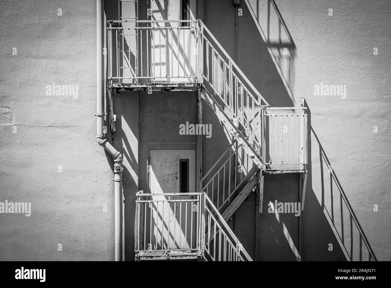 Fire escape detail Black and White Stock Photos & Images - Alamy