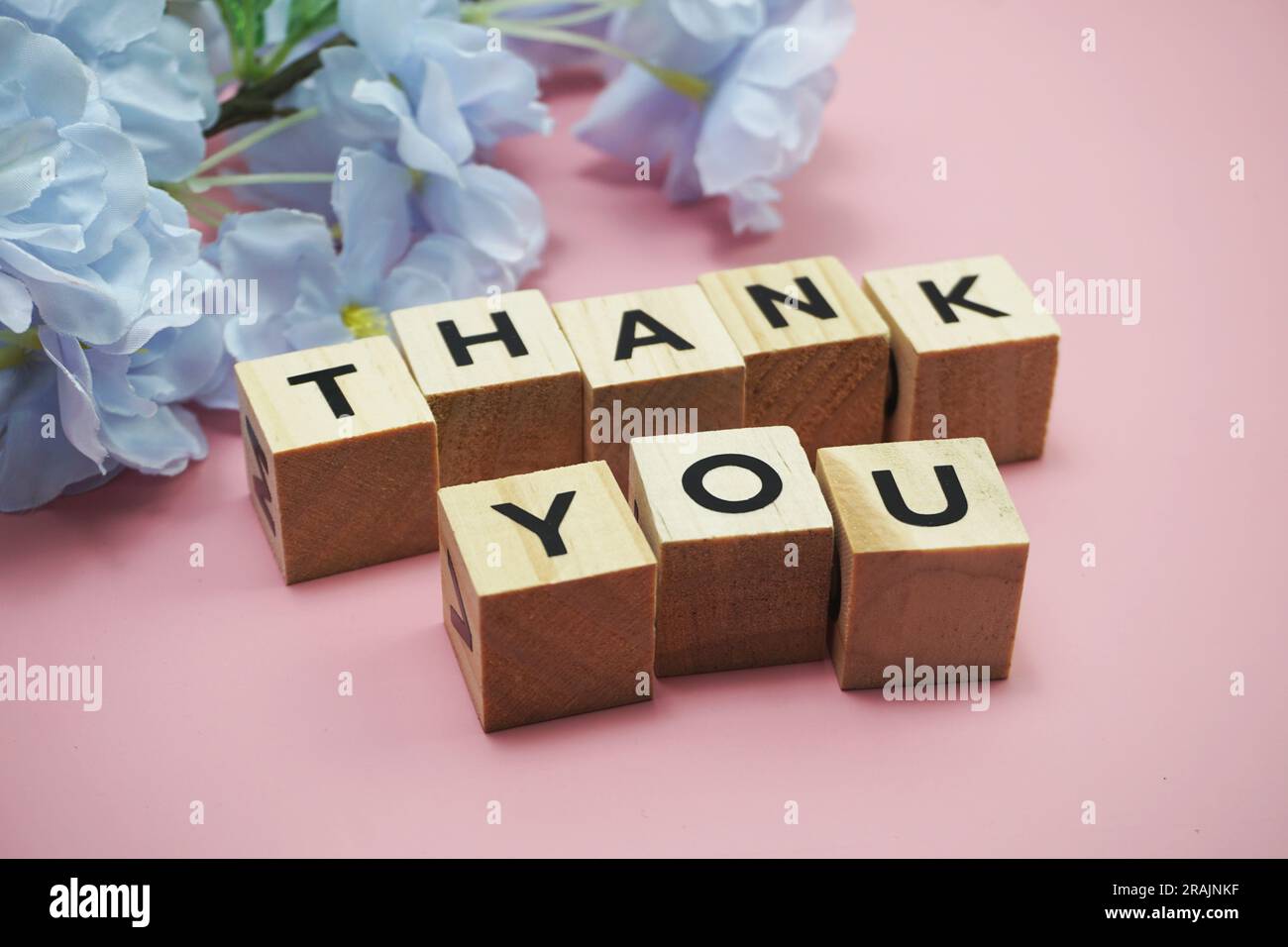 Thank You alphabet letters with space copy on pink background Stock ...