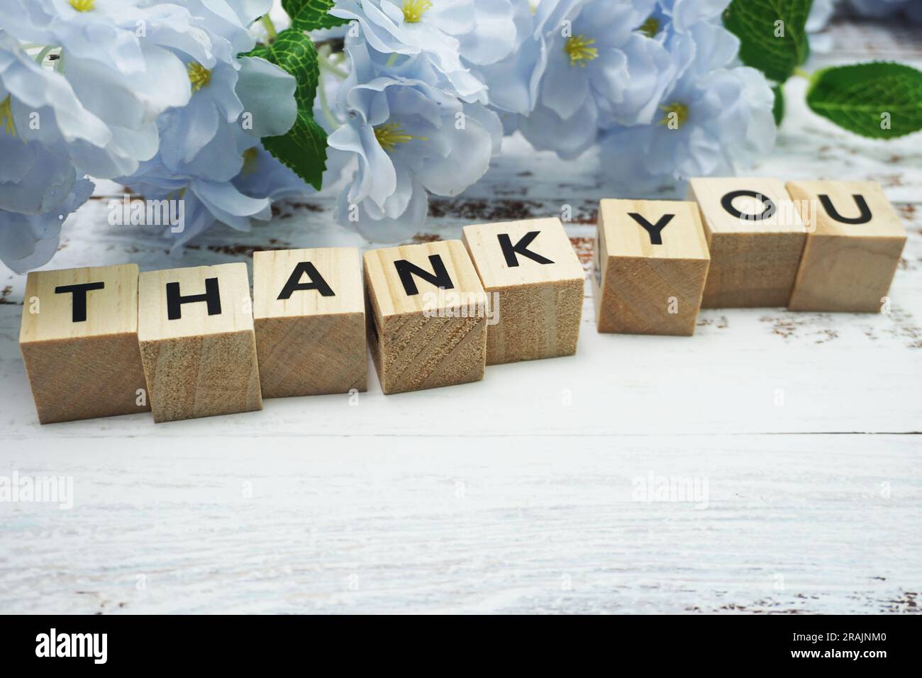Thank You alphabet letters with space copy on wooden background Stock ...