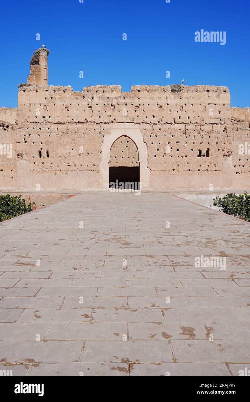 Marrakesh badi palace stork hi-res stock photography and images - Alamy