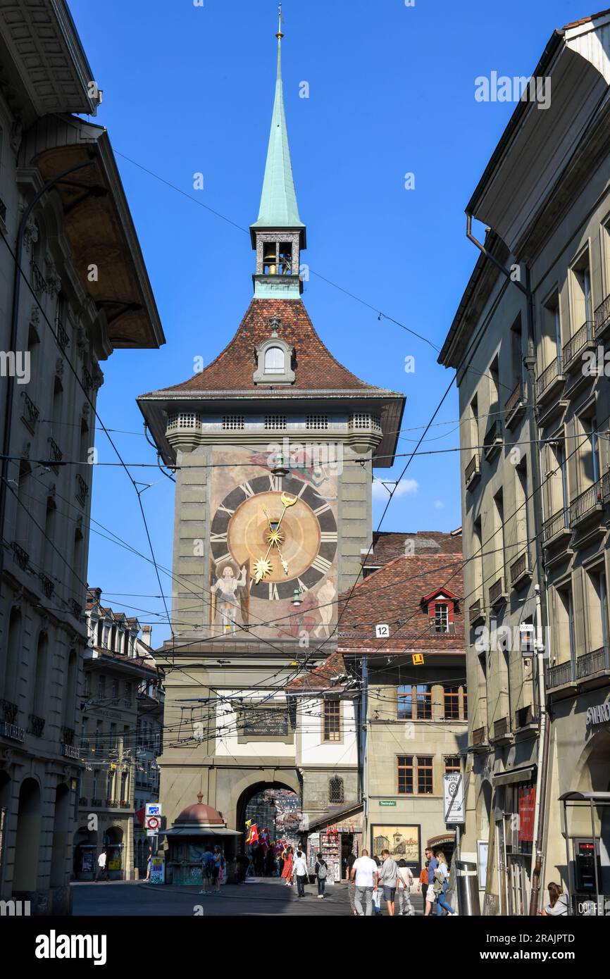 Bern, Switzerland - 10 June 2023: the famous clocktower of Bern on Switzerland, Unesco world ...