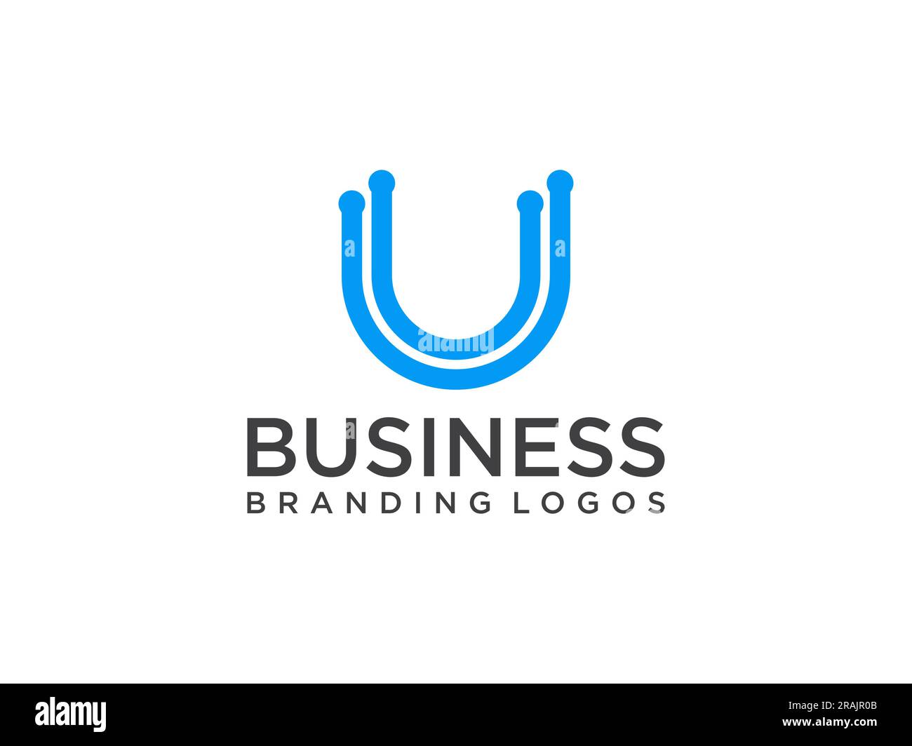 U Letter Logo With Blue Lines Design. Line Letter Symbol Vector ...