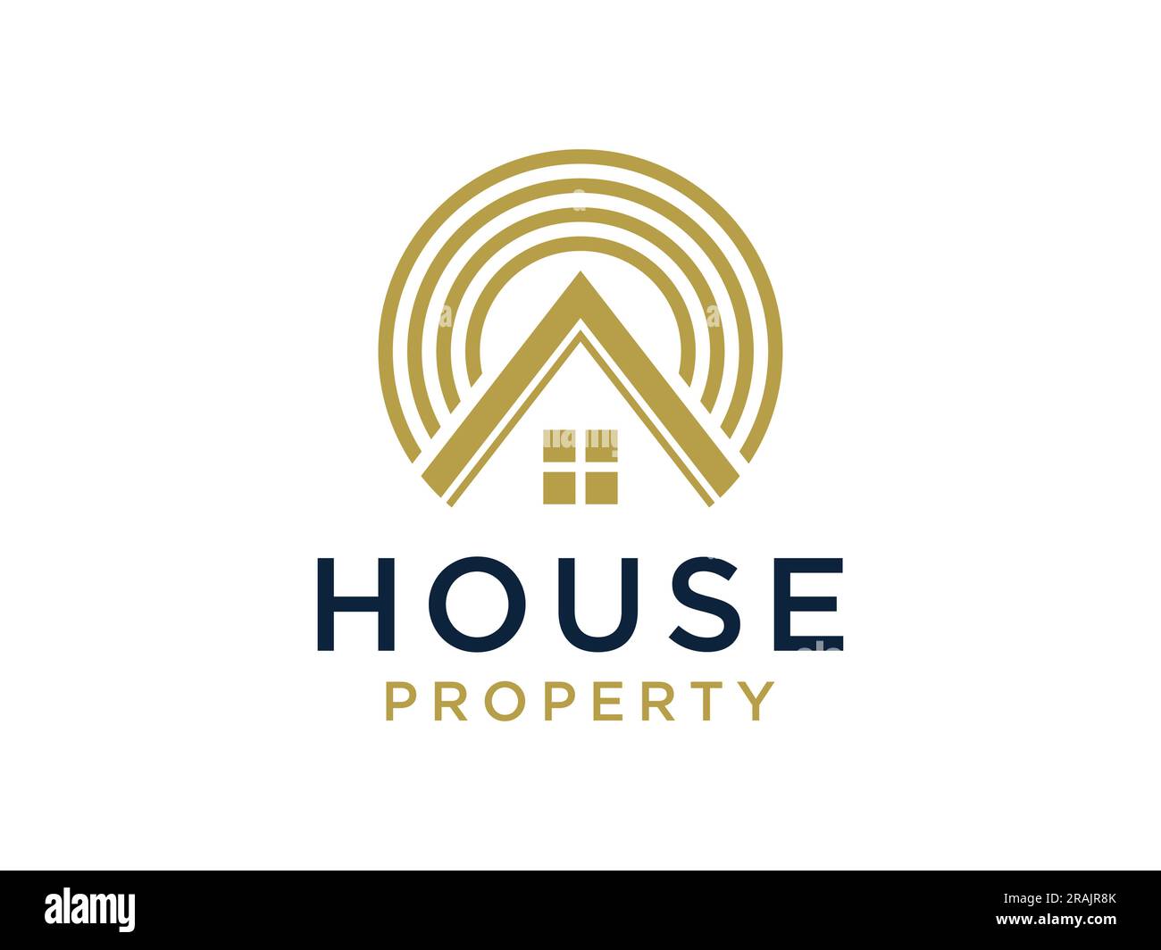 House Logo. Gold House Symbol Geometric Linear Style isolated on White ...