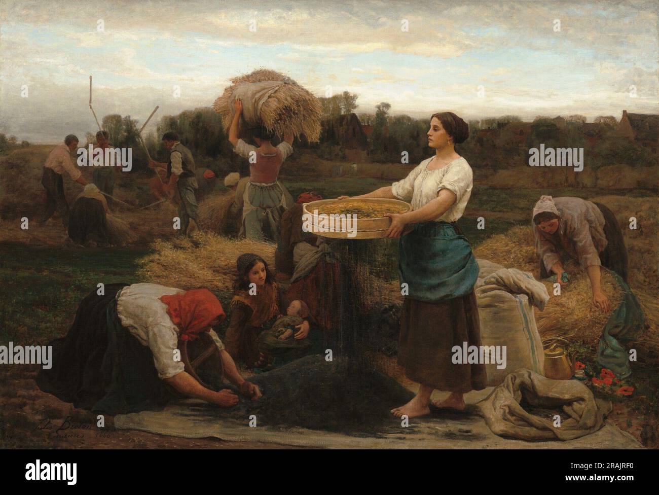 Harvesting Rapeseed 1860 by Jules Breton Stock Photo - Alamy