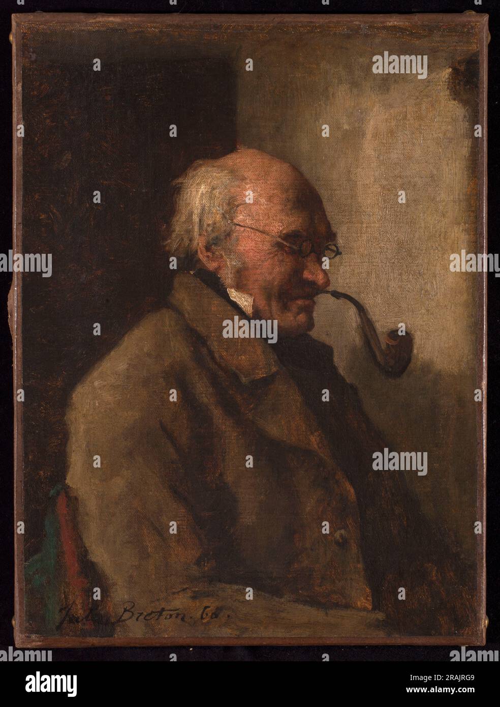 The man with the pipe 1860 by Jules Breton Stock Photo - Alamy