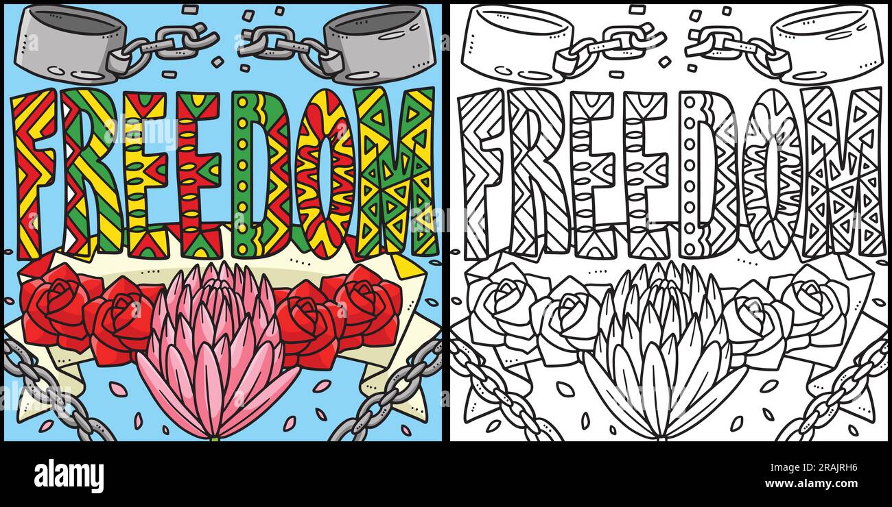 Juneteenth Freedom Coloring Page Illustration Stock Vector Image & Art ...