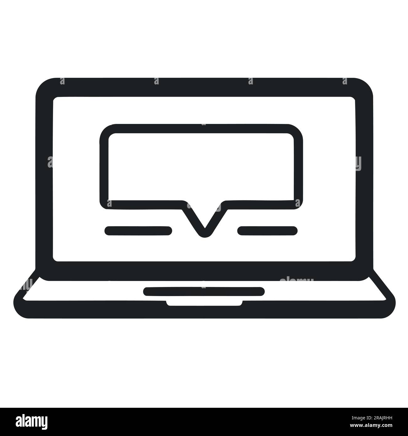Hand drawing of a laptop. Perspective view. Icon Stock Vector Image ...