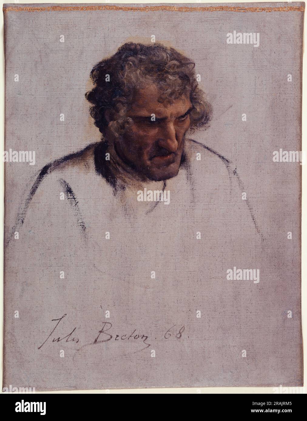 Head of Breton, Study for Pardon 1868 by Jules Breton Stock Photo - Alamy