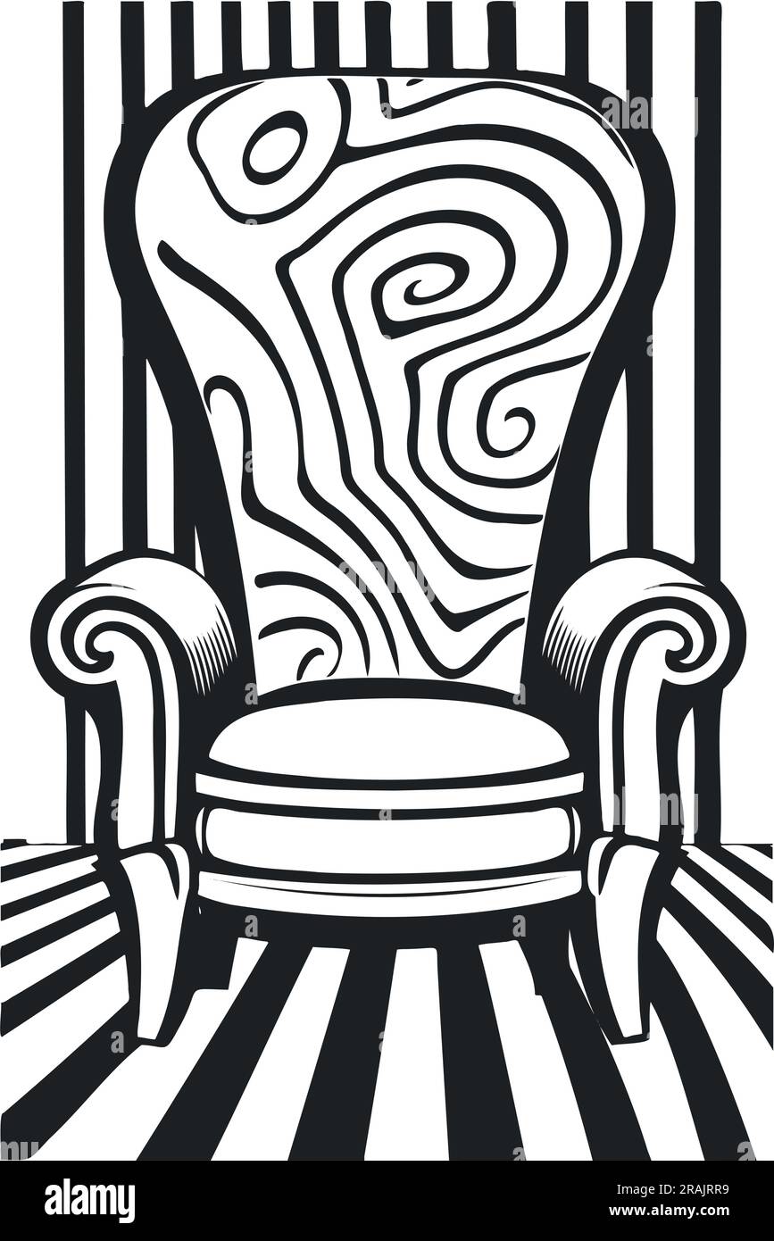 Modern furniture. Simple linear silhouette of a comfortable chair ...