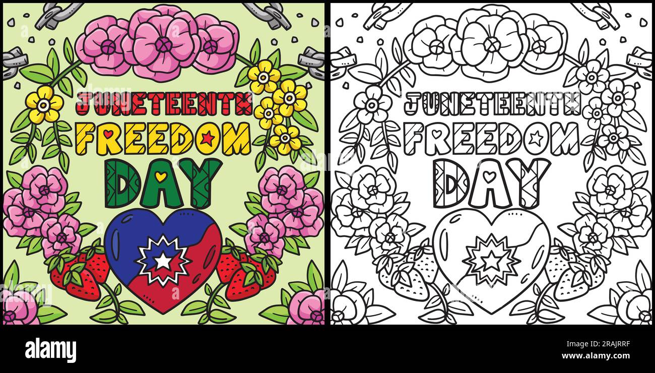 Juneteenth Freedom Day Coloring Page Illustration Stock Vector Image ...