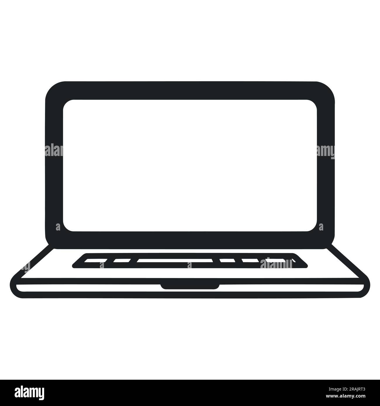 Hand drawing of a laptop. Perspective view. Icon Stock Vector Image ...