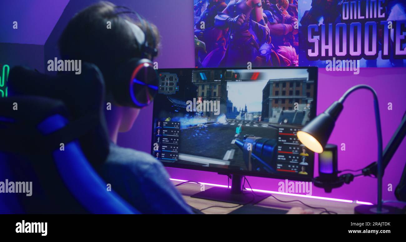 Gamer streaming first person shooter hi-res stock photography and ...