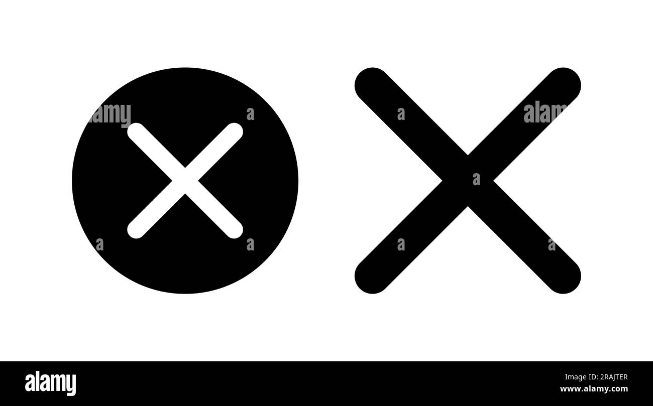 Cancel cross symbol Black and White Stock Photos & Images - Alamy
