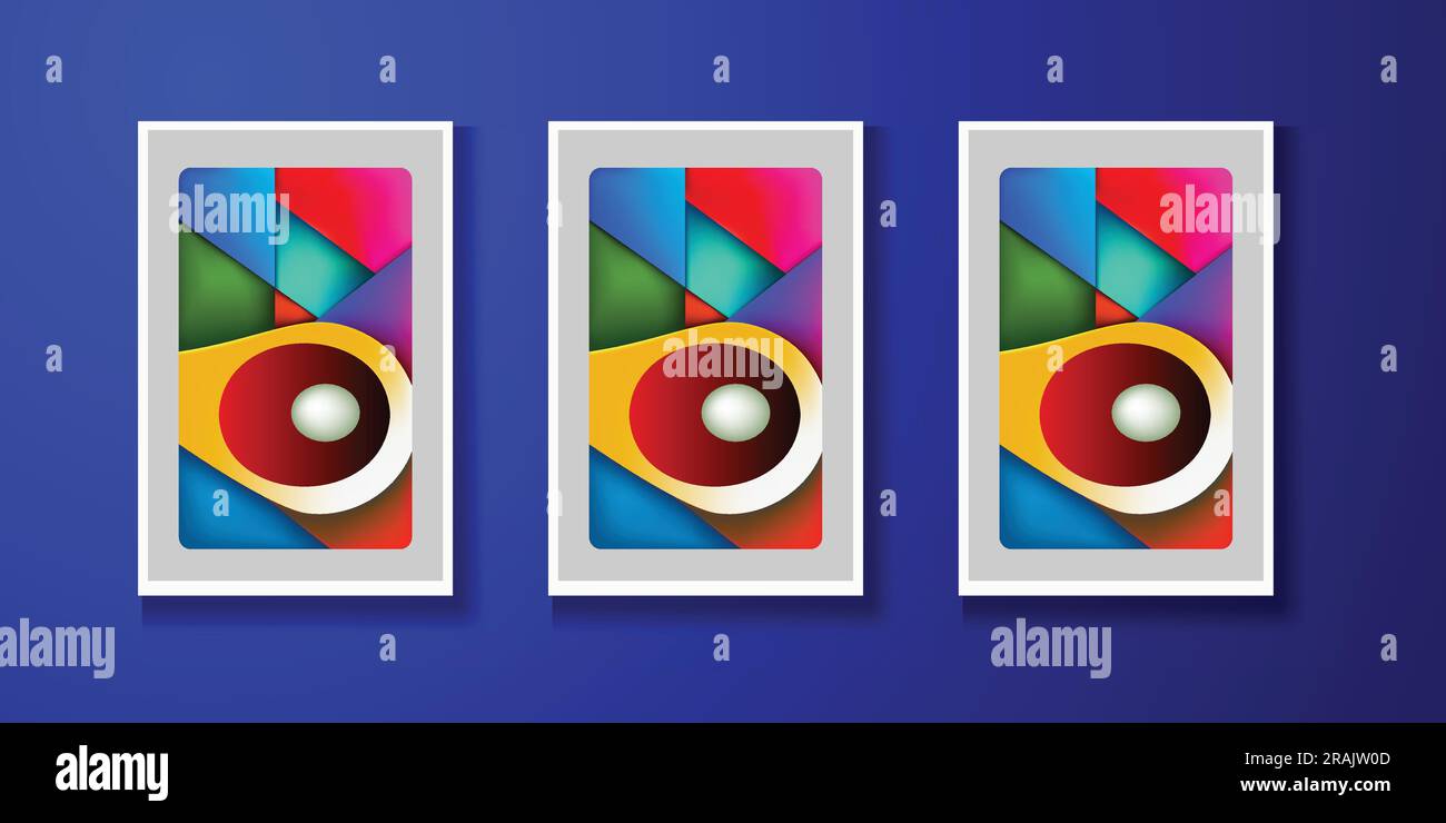 Wall Art with frame gradient color wall art vector art illustration ...
