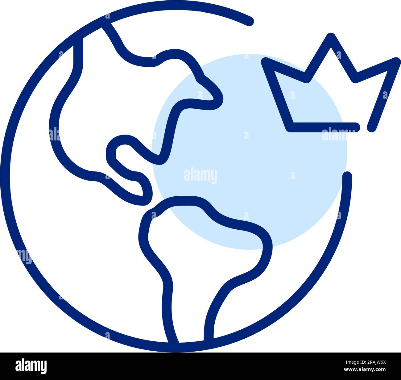International premium service. Earth globe and crown. Pixel perfect ...