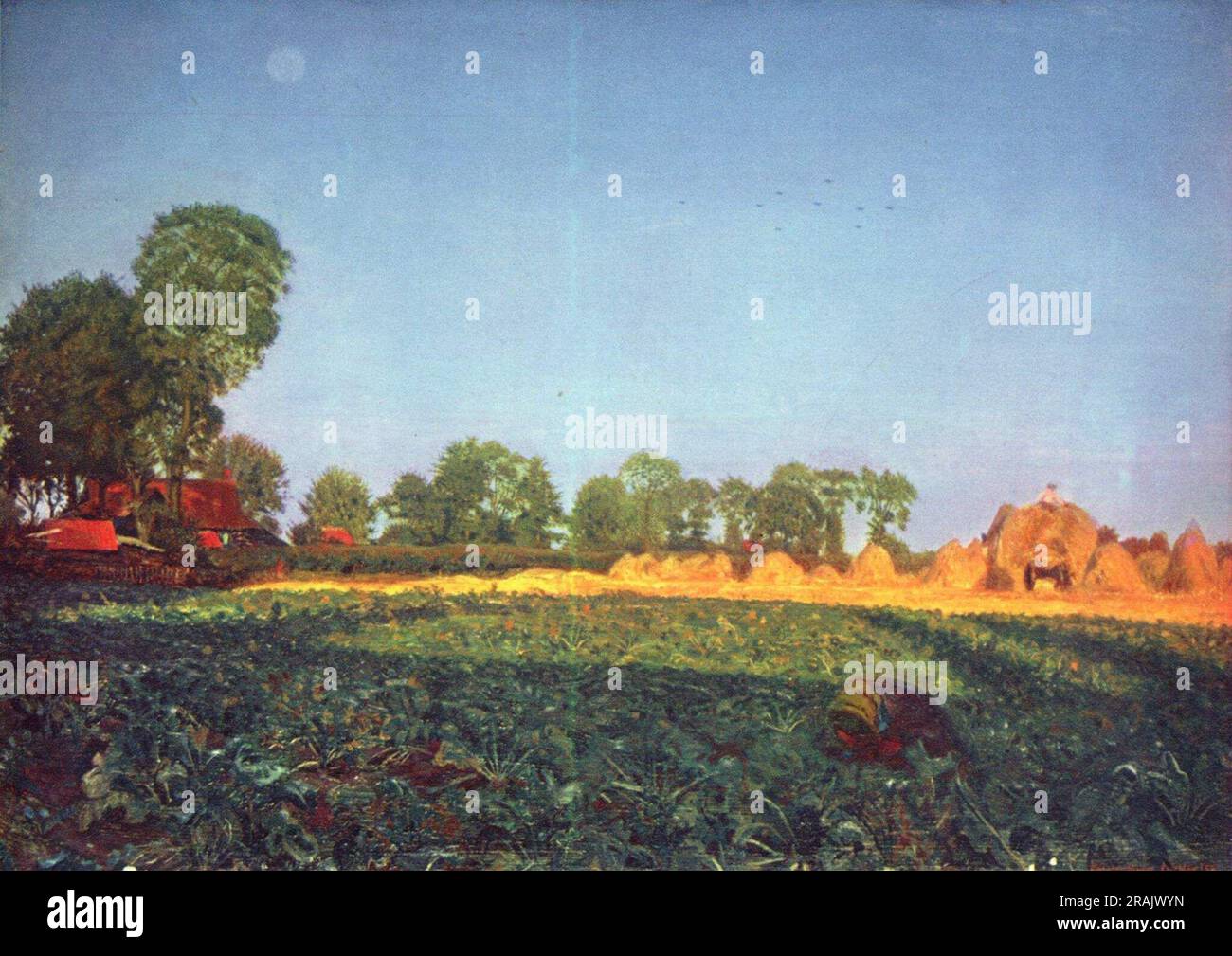 At the grain harvest 1854 by Ford Madox Brown Stock Photo - Alamy