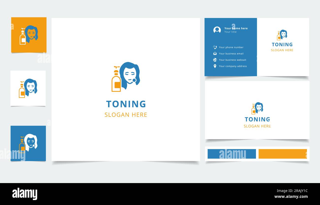 Toning logo design with editable slogan. Branding book and business ...