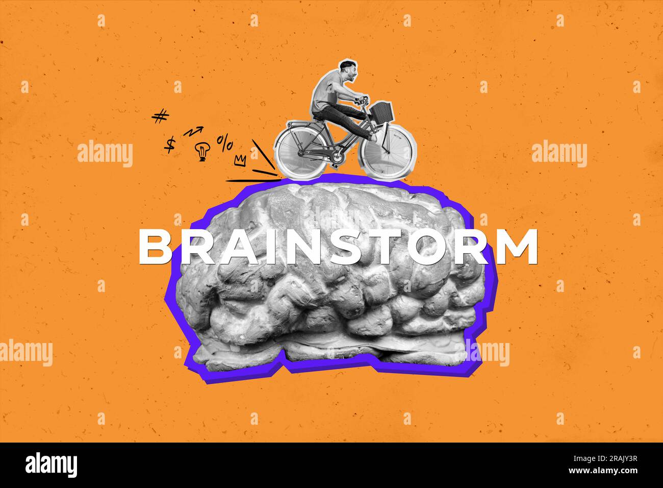 Exclusive magazine picture sketch collage image of funny guy riding ...