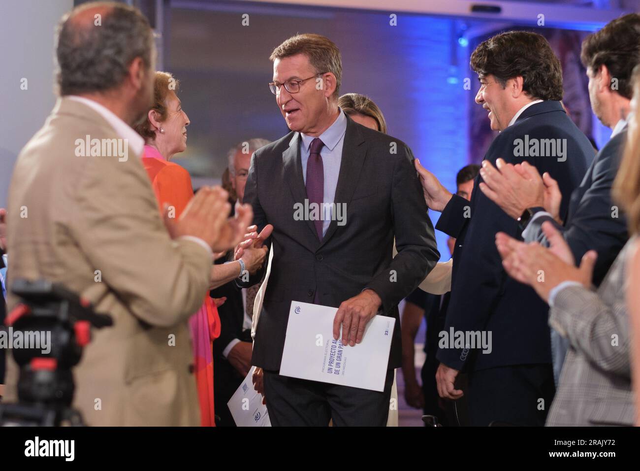 The president of the Partido Popular Alberto Nuñez Feijoo during the ...