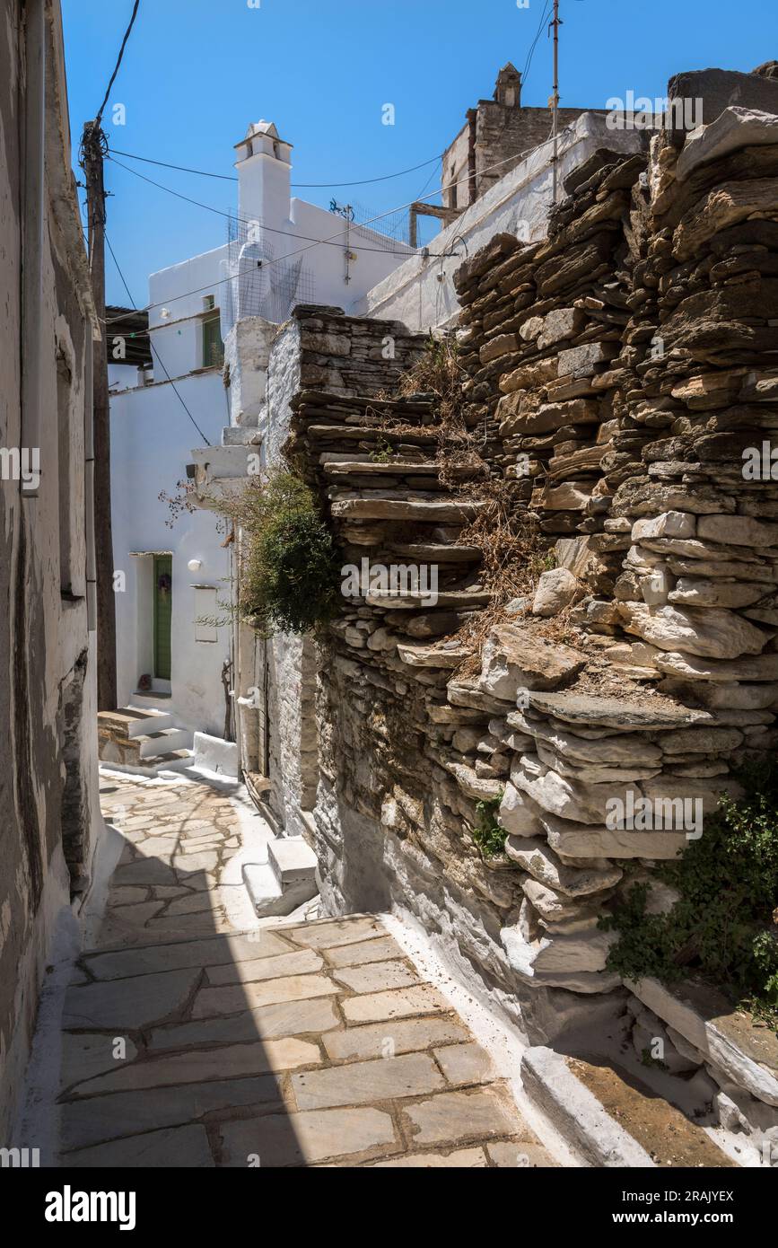 A Street in Kardiani Village, Tinos Stock Photo - Alamy