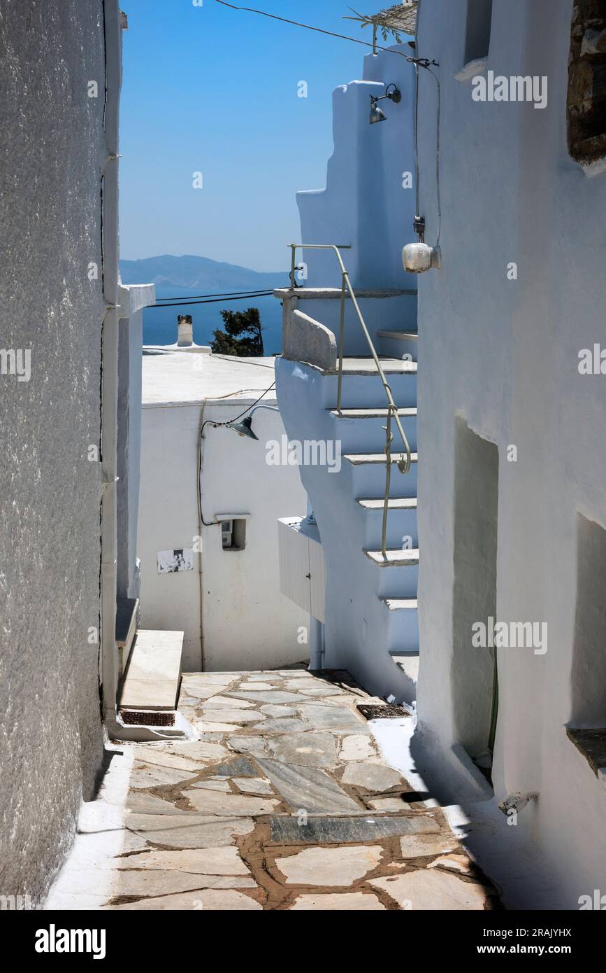 A Street in Kardiani Village, Tinos Stock Photo - Alamy