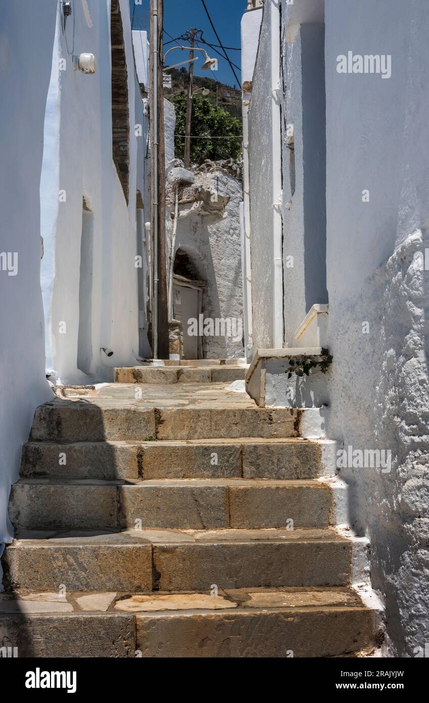 A Street in Kardiani Village, Tinos Stock Photo - Alamy
