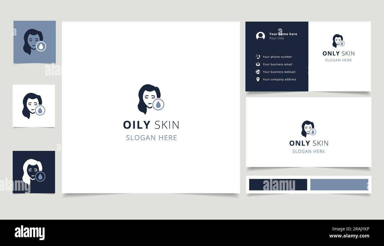 Oily skin logo design with editable slogan. Branding book and business ...