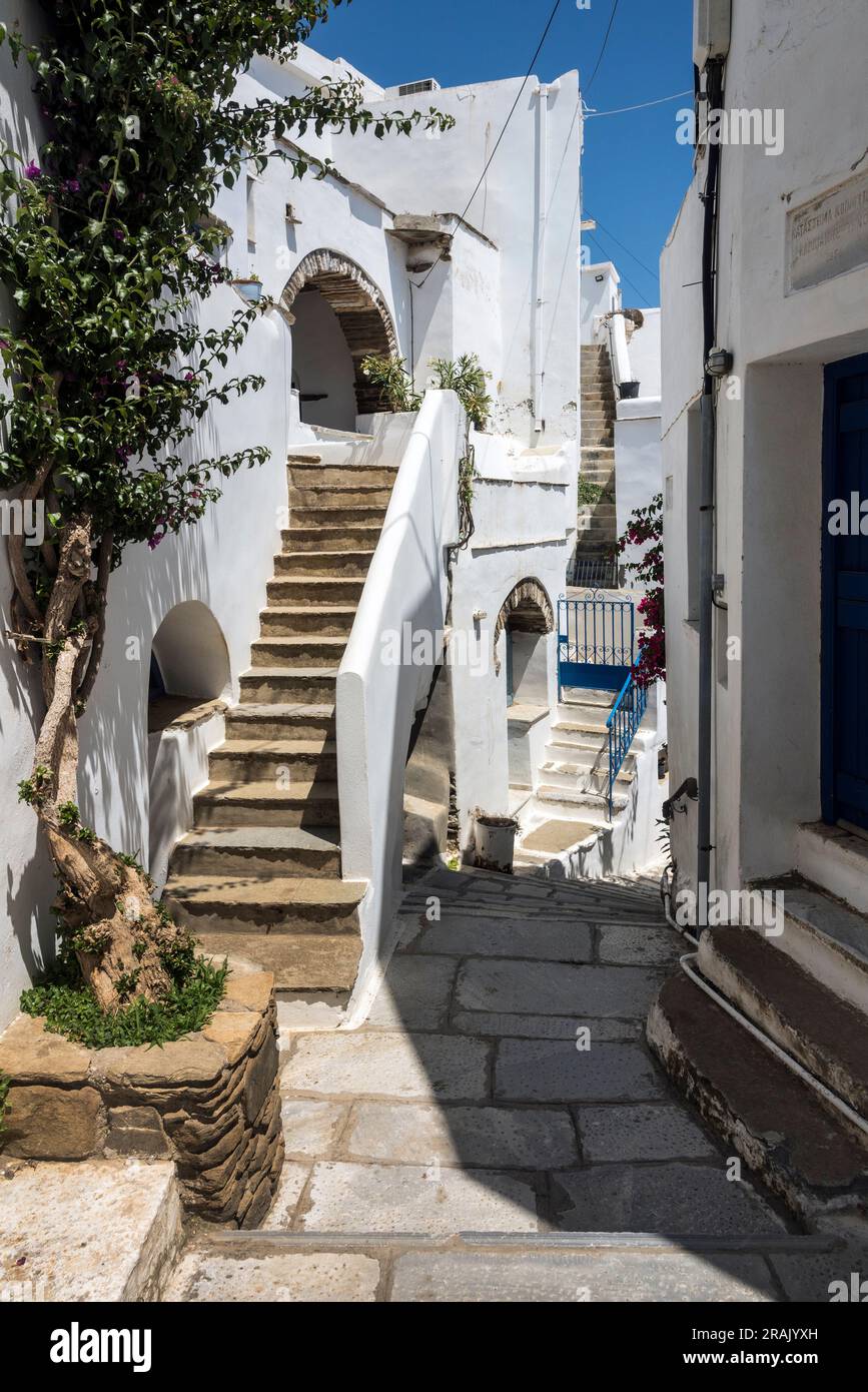 A Street in Kardiani Village, Tinos Greece Stock Photo - Alamy