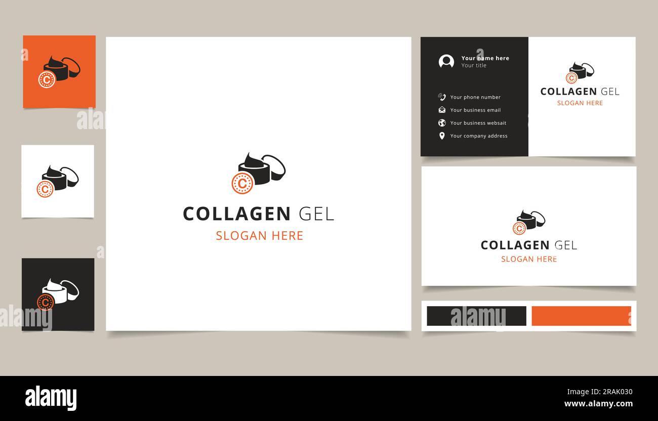 Collagen gel logo design with editable slogan. Branding book and ...