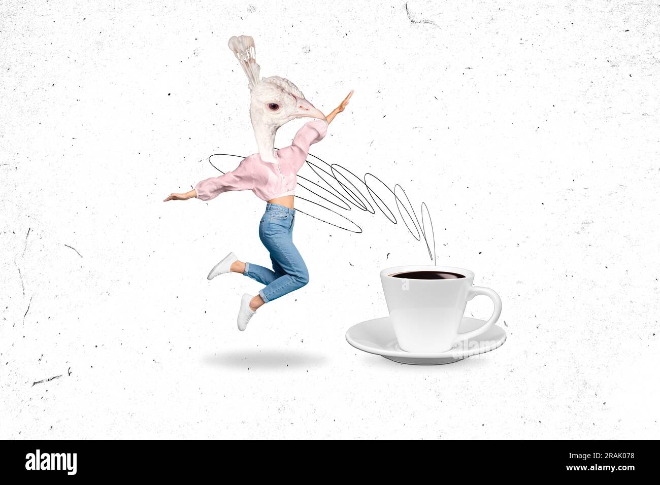 Creative abstract composite photo collage of headless girl with bird ...