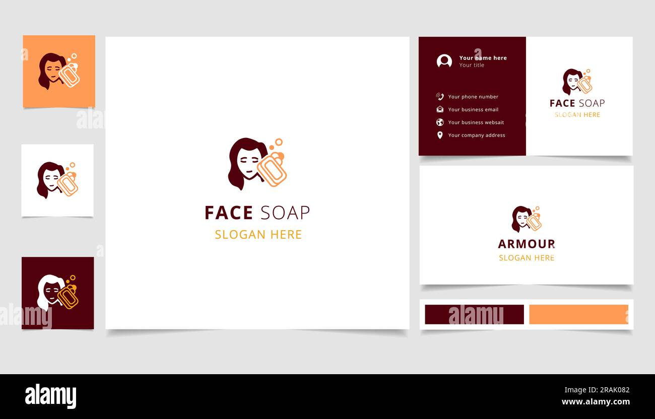Face soap logo design with editable slogan. Branding book and business ...