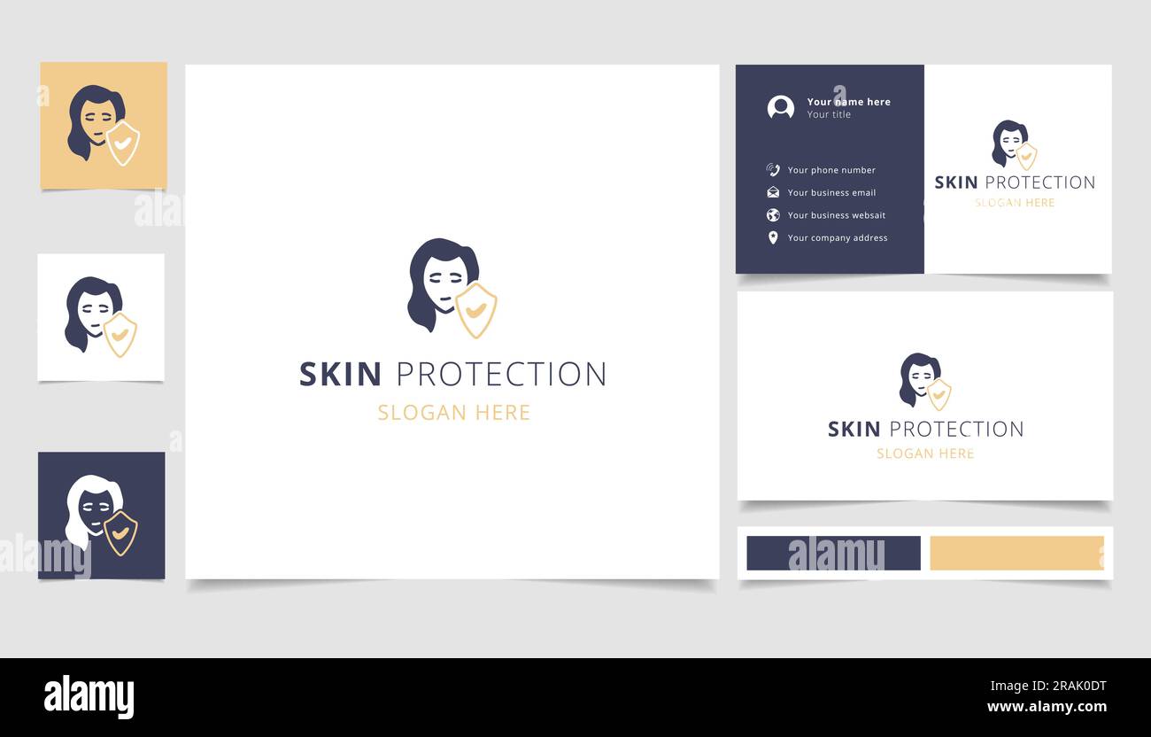 Skin protection logo design with editable slogan. Branding book and ...