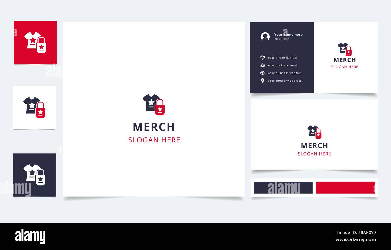 Merch logo design with editable slogan. Branding book and business card ...
