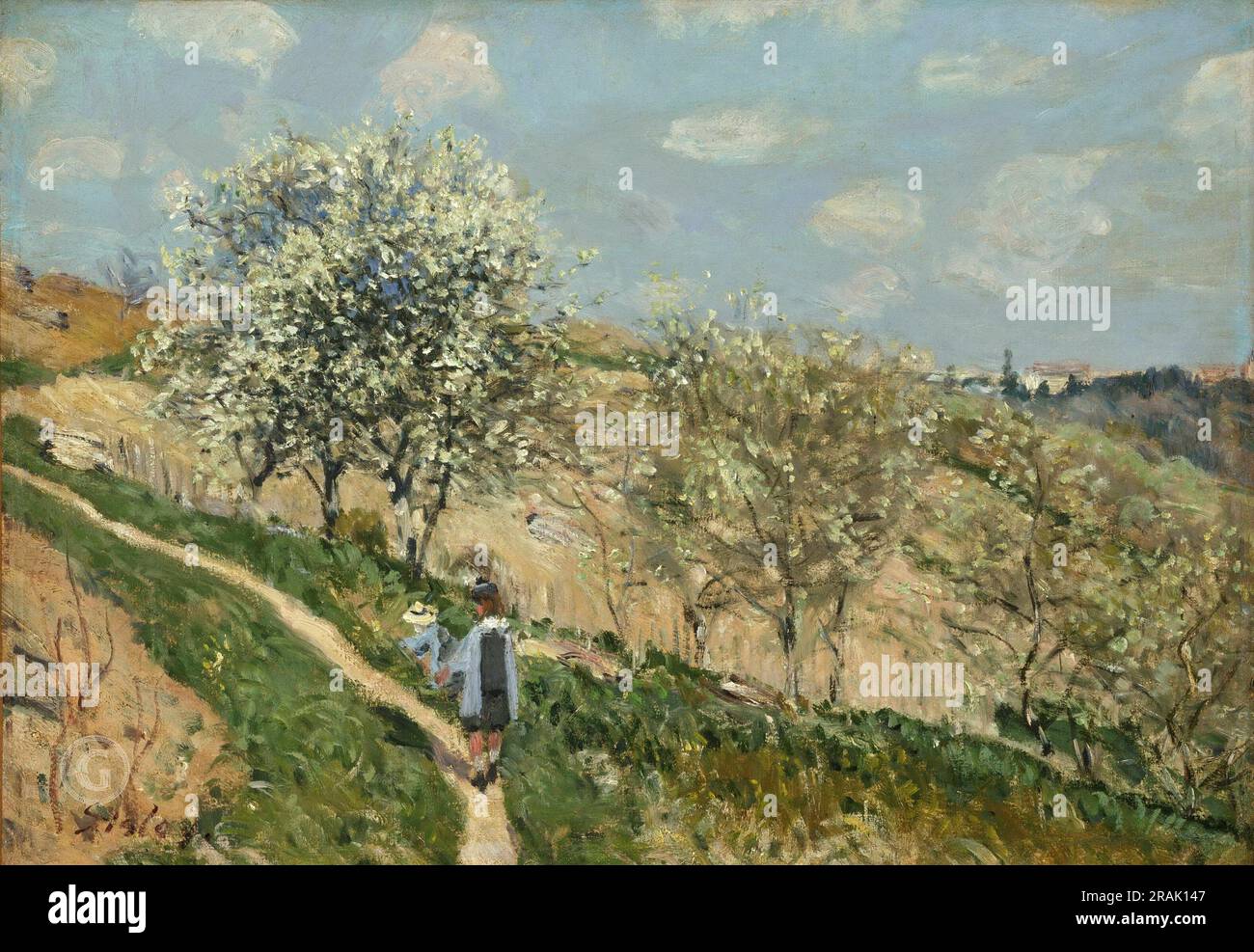 Alfred Sisley, French, 1839-1899 -- Landscape (Spring at Bougival) 1873 ...