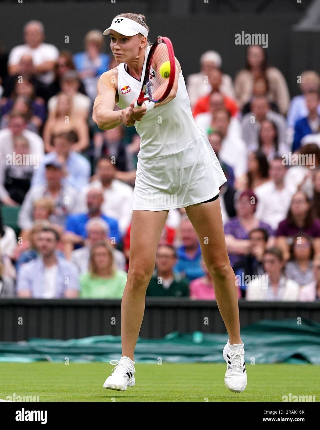Elena Rybakina in action against Shelby Rogers (not pictured) on day ...