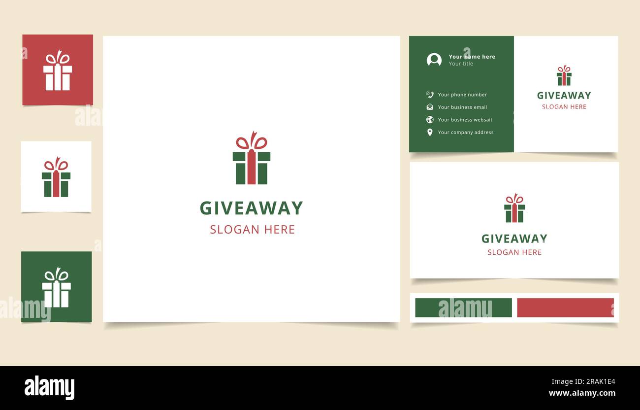 Giveaway logo design with editable slogan. Branding book and business ...